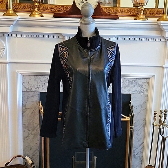 Bob Mackie | Jackets & Coats | Vintage 99s Bob Mackie Leather Jacket ...